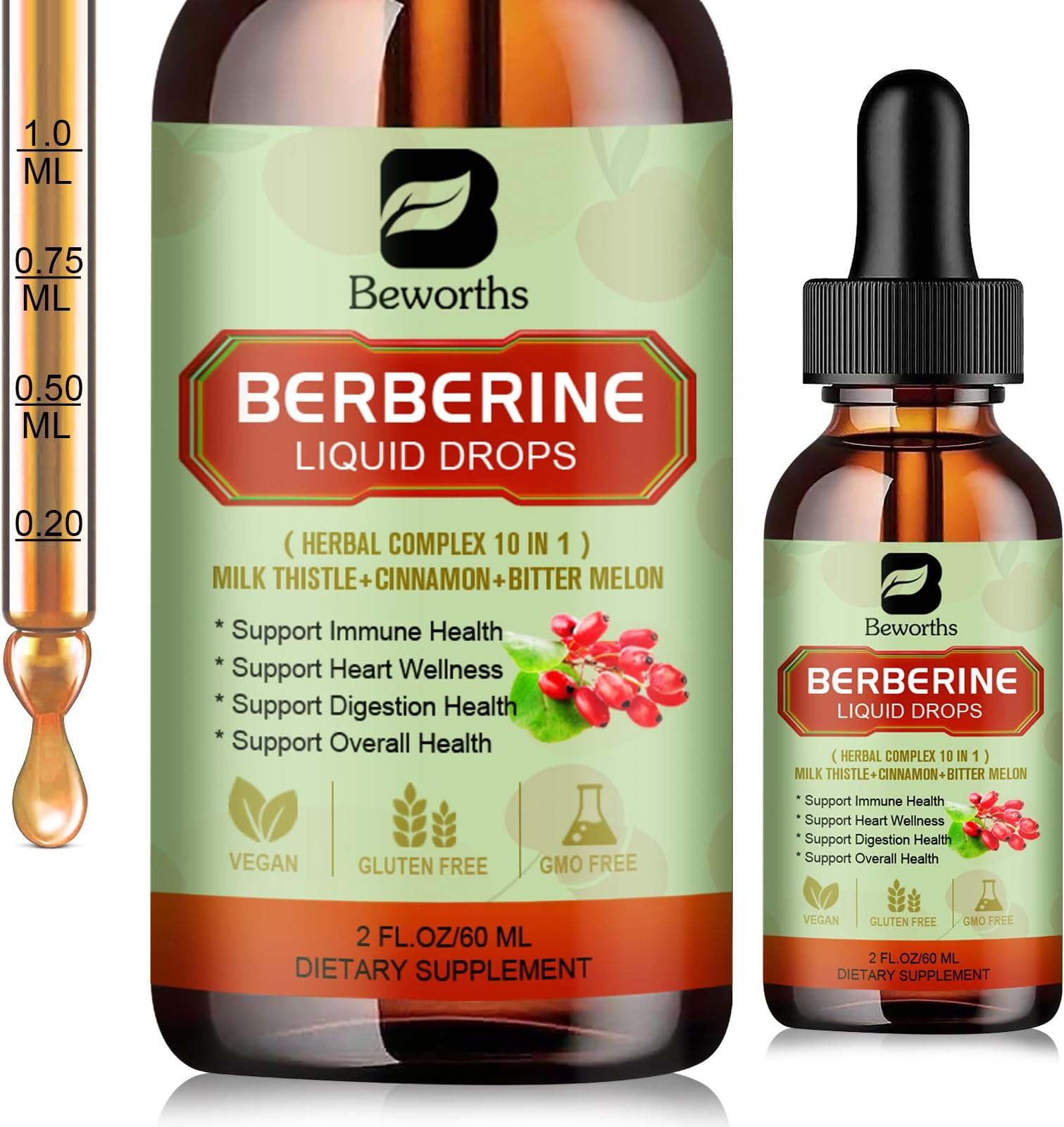 Amazon.com: Berberine HCL Supplement - Berberine Liquid Drops with ...