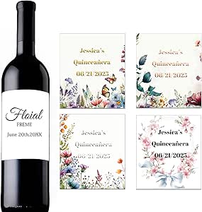 Amazon.com: Personalized Wine Bottle Labels Gold Foil Custom Wine Labels for Bottles ...