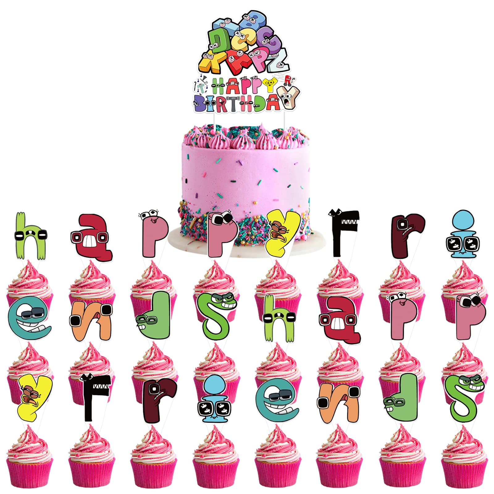 Alphabet Lore Cake Topper Alphabet Lore Birthday Party Supplies 25pcs ...