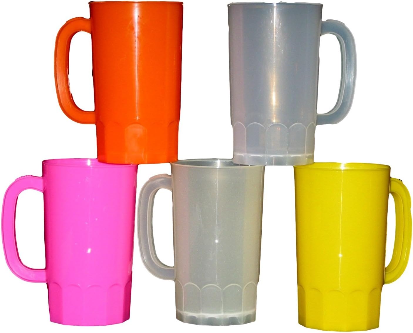 Amazon.com | Talisman, Plastic Beer Mugs, Large 32 Ounce, Pack 6, Color ...