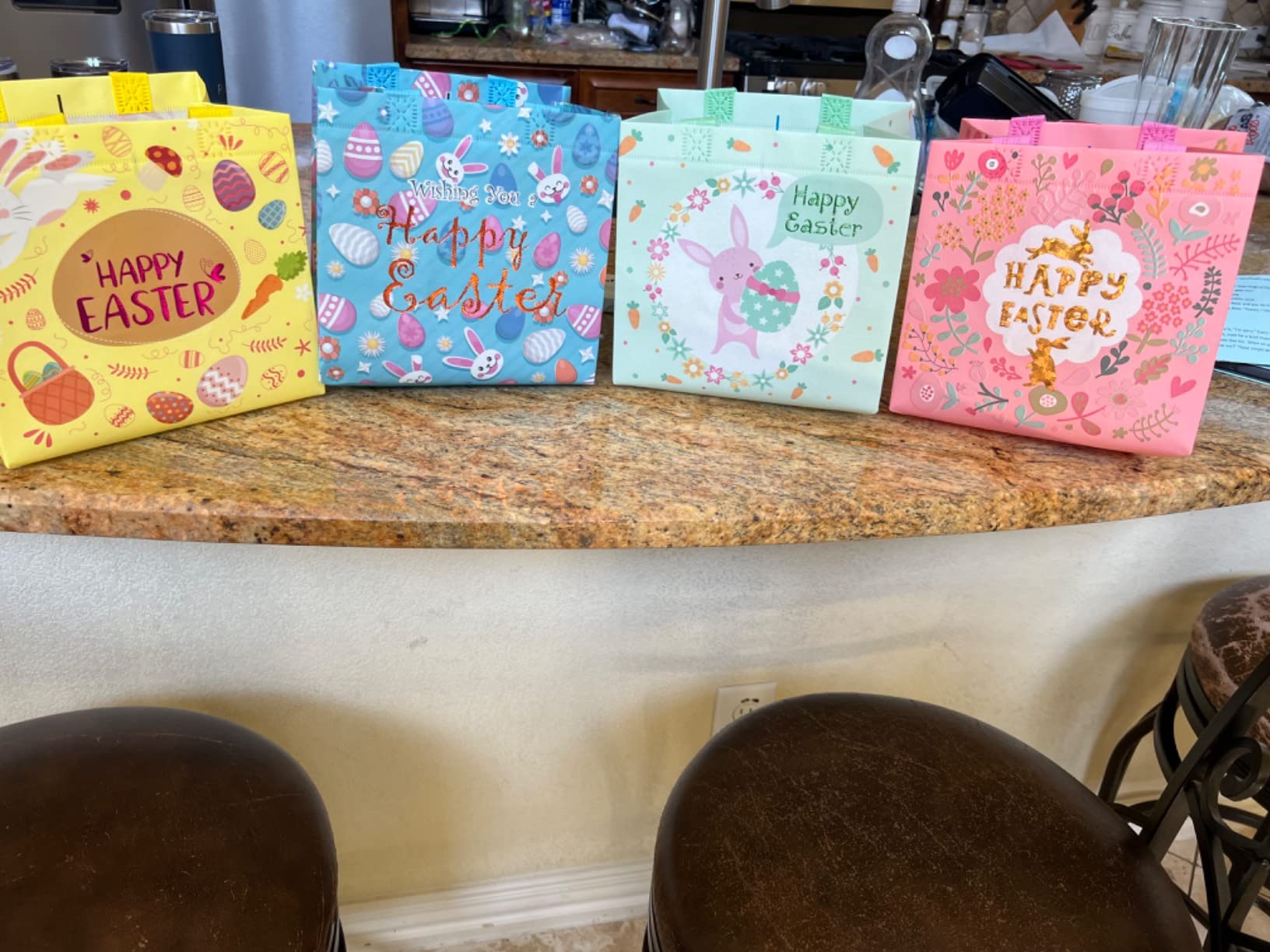 Amazon.com: 12PCS Happy Easter Egg Hunt Bags Easter Bunny Chick Egg ...