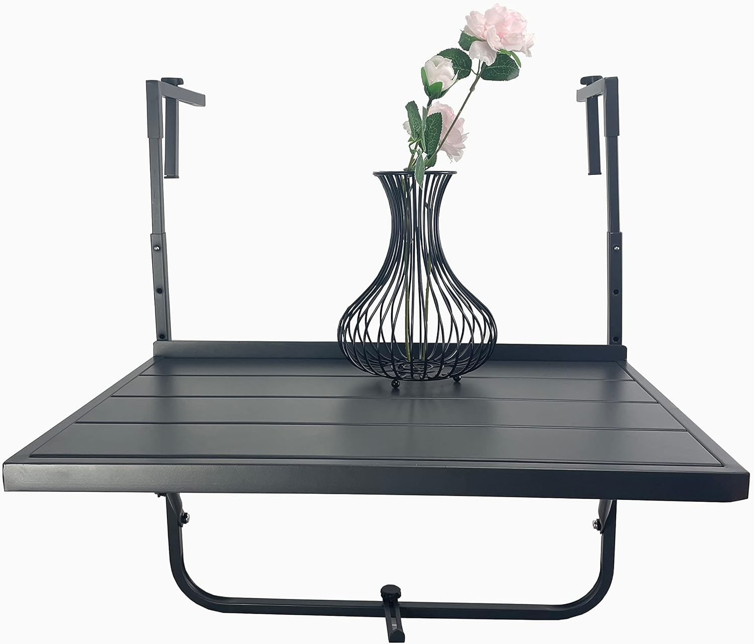 NW Outdoor Folding Hanging Table Balcony Railing Table， Metal Folding ...