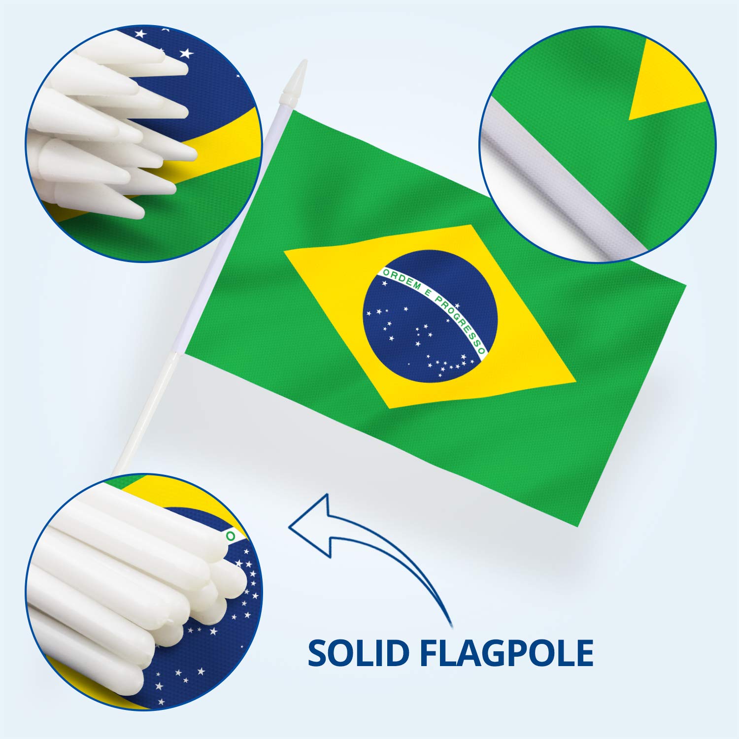 Snapklik.com : Anley Brazil Mini Flag 12 Pack - Hand Held Small ...