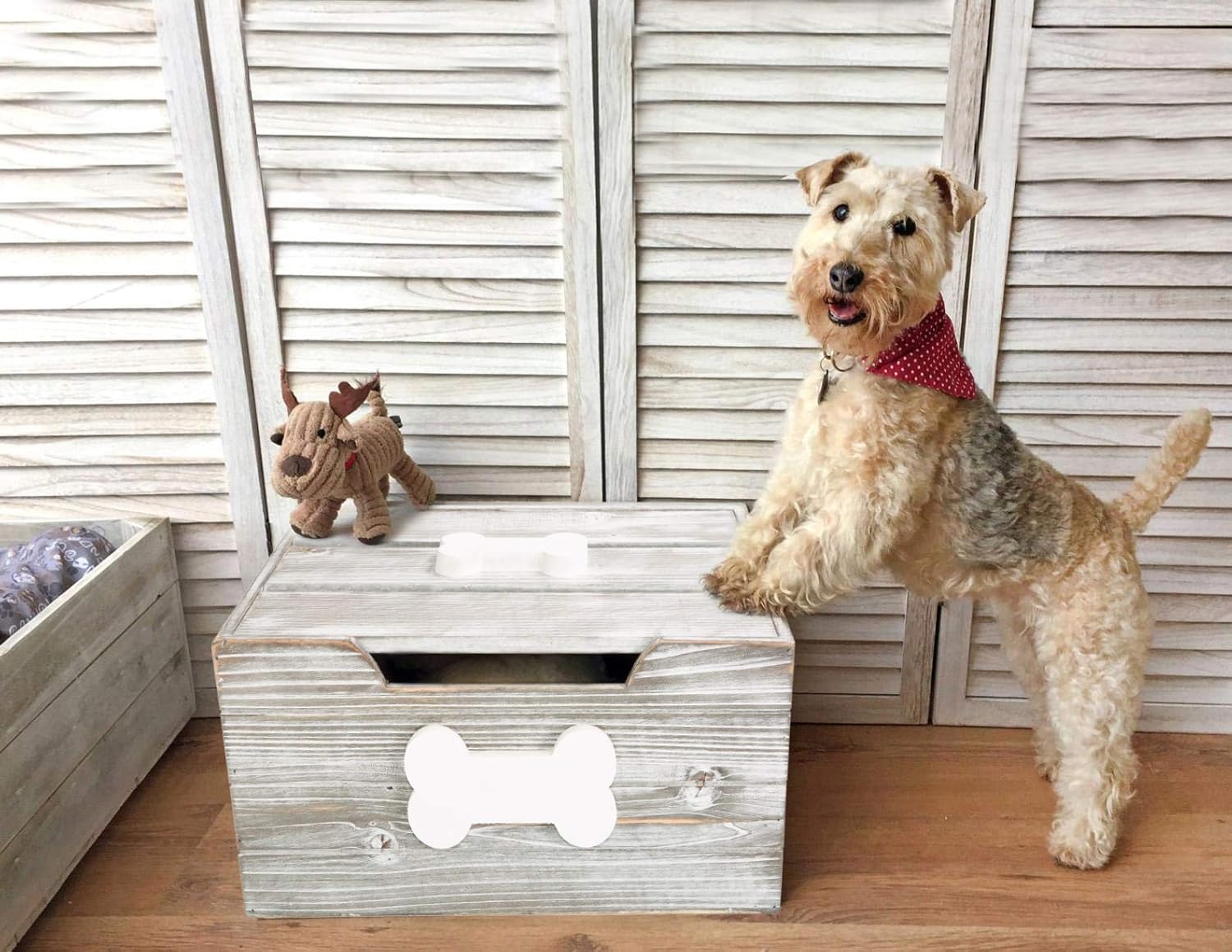 Premium Quality Dog Toy Storage Box Wooden Crates Pet Gift Box Toy ...