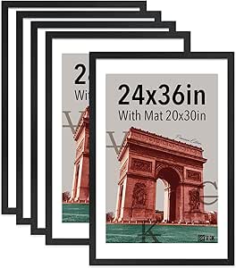 Amazon.com - VCK 24x36 Poster Frame 5 Pack - Black, Exclusive Woodgrain ...