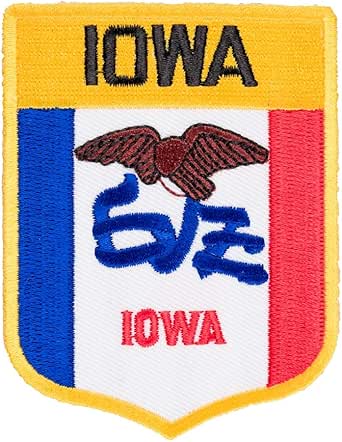 Amazon.com: Iowa State Flag Shield Patch, United States of America ...