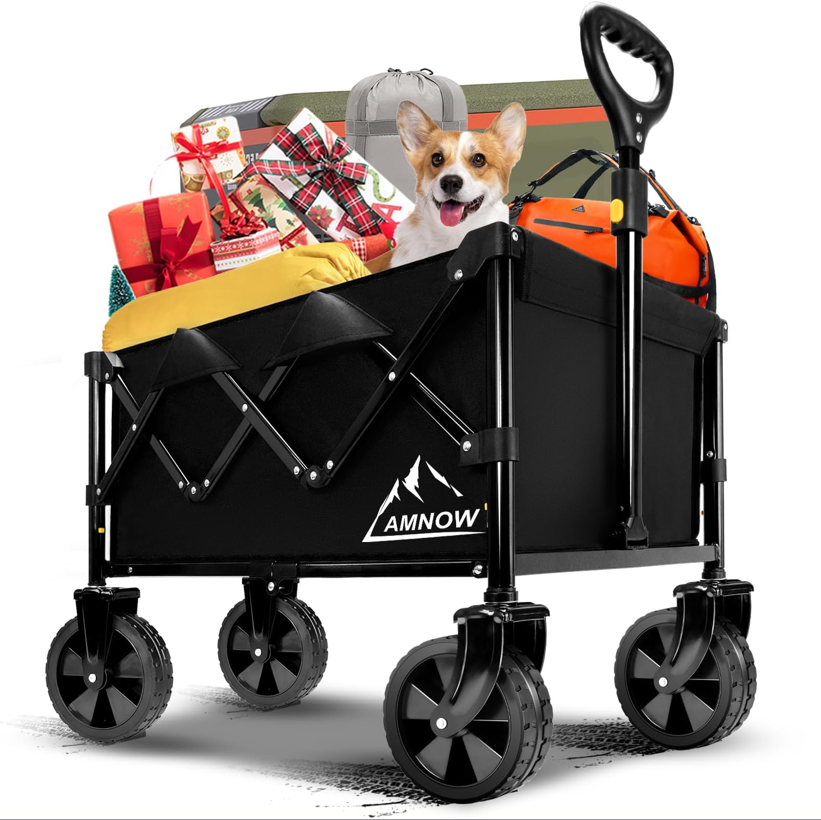 Amazon.com: PYTWGT Collapsible Foldable Wagon Cart with Tailgate,Beach ...