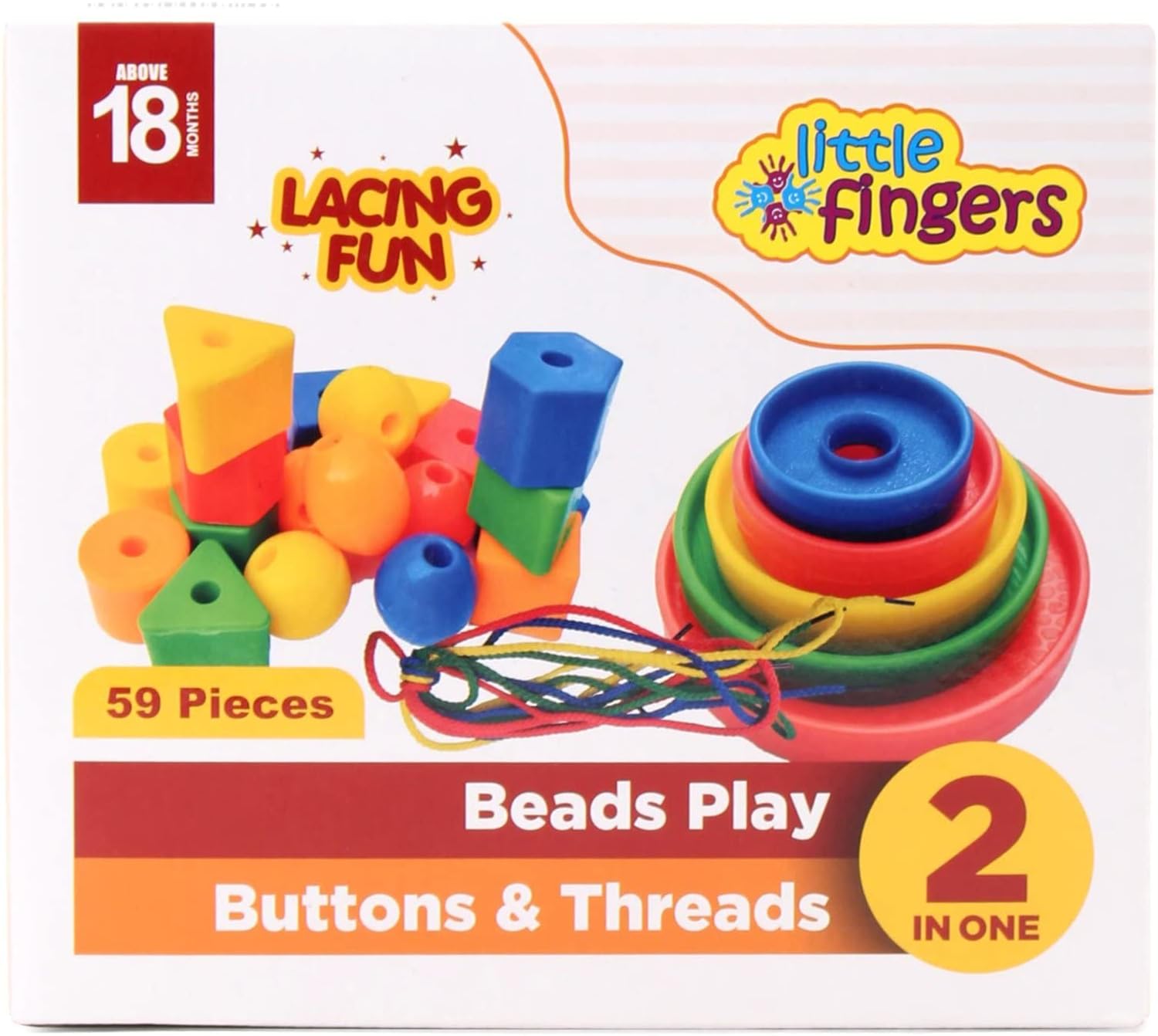 Little Fingers 2 In1 Beads Play/Buttons Threads Combo Puzzle Sets Beads ...