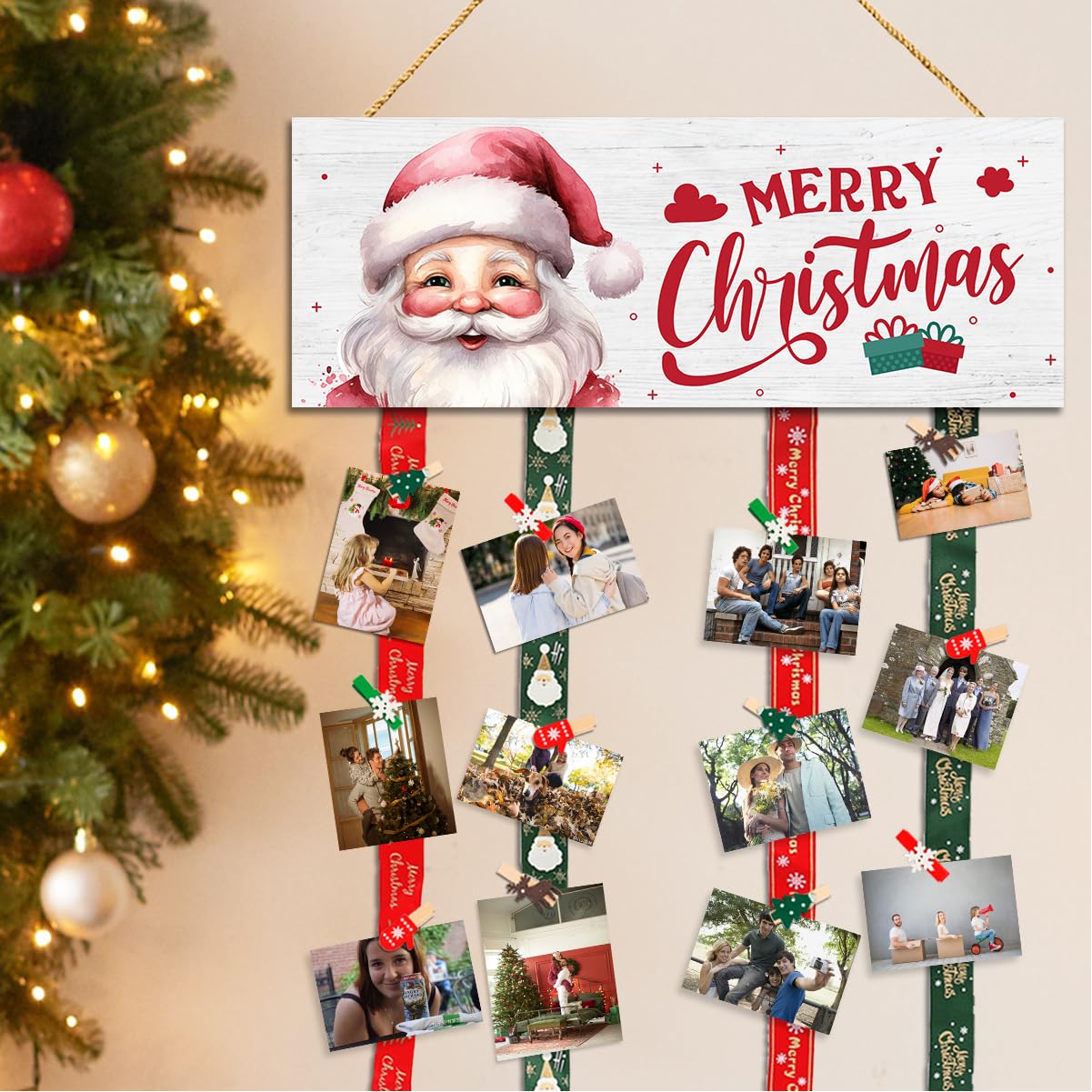 Snapklik.com : Christmas Card Holder,Christmas Hanging Sign Display ...