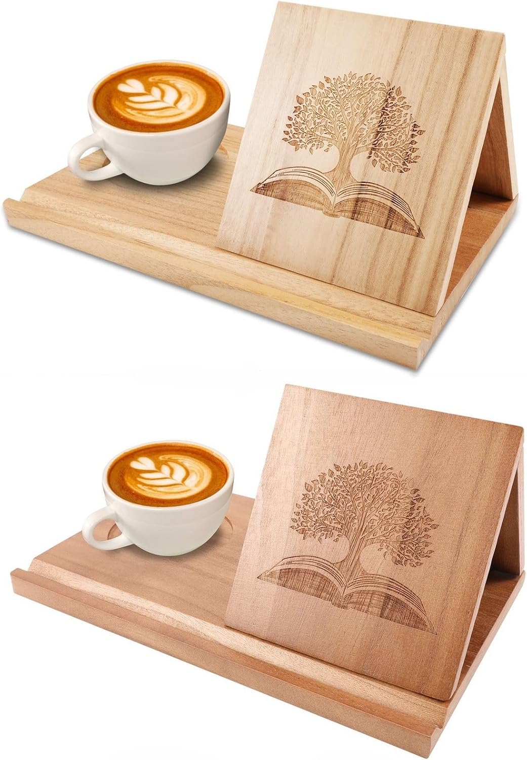 Amazon.com: LYOOMALL 2Pcs Wooden Small Bookshelf, Triangle Book Holder ...