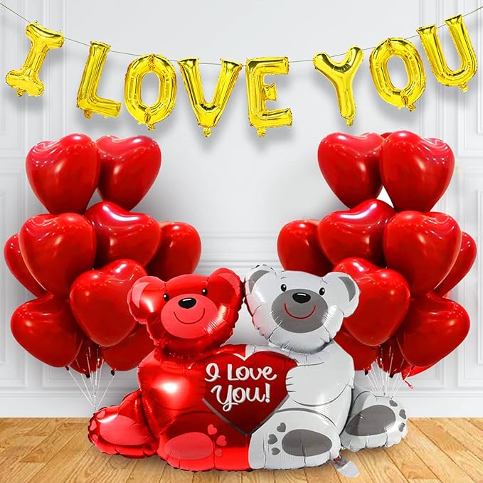 Party Propz Love Foil Balloons -Set Of 34Pcs I Love You Foil Balloons ...