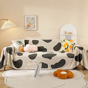 Amazon.com: Meekid Cow Print Sectional Couch Cover - Soft and Durable ...