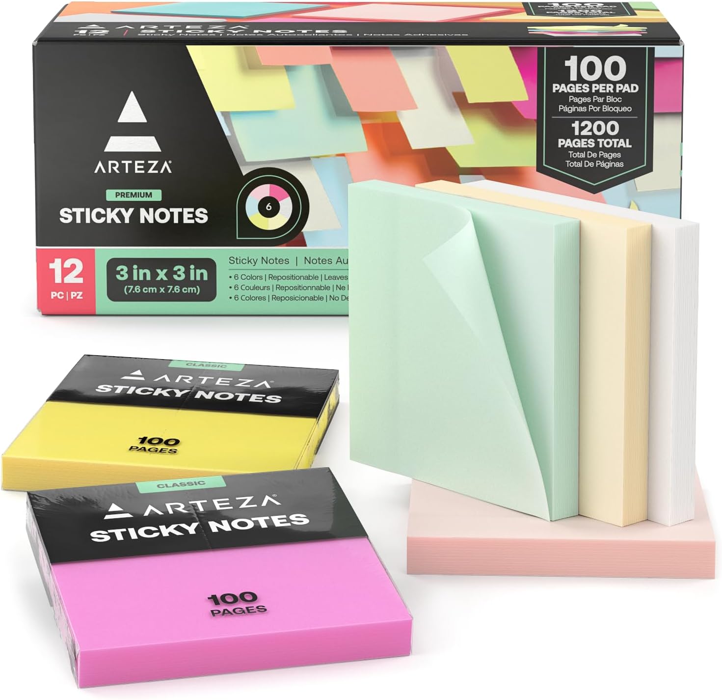 Amazon.com : Umikk 50 Pack Sticky Notes 1.5x2 in, 5000 Sheets Small ...