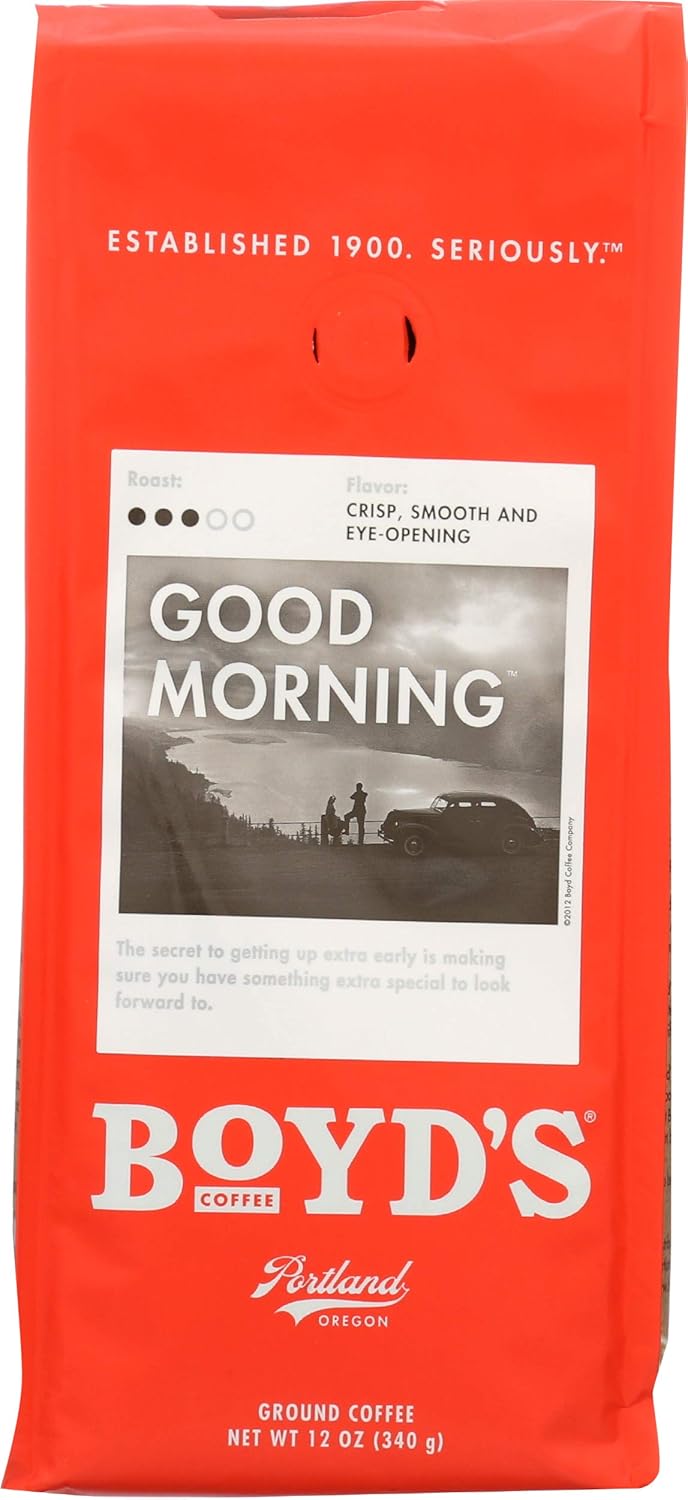 Amazon.com : Boyds Coffee Good Morning Ground, 12 Ounce (Pack of 6 ...