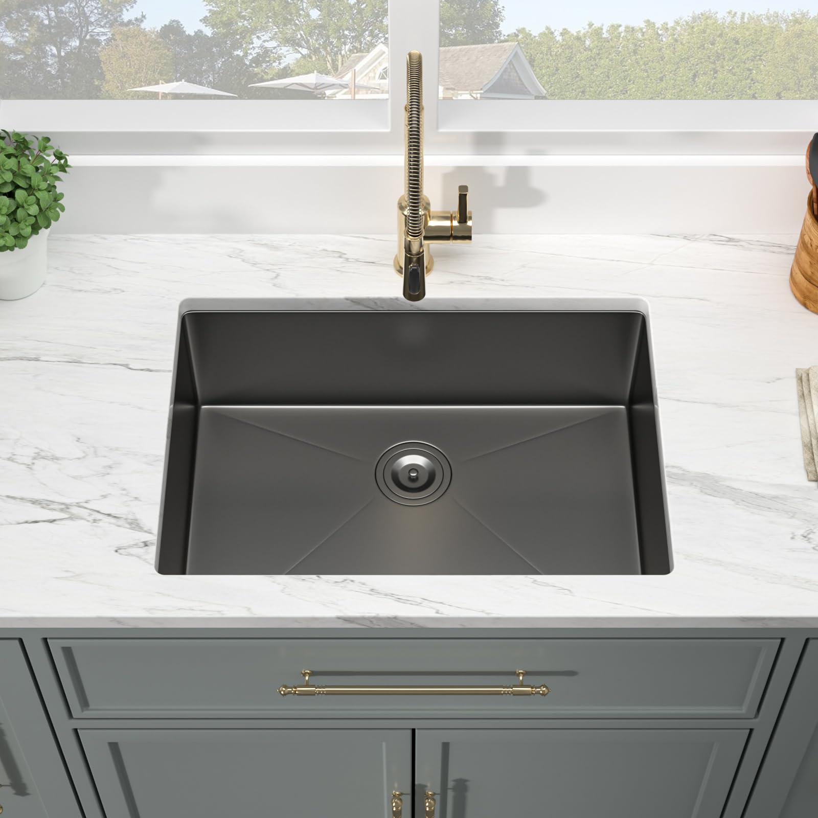 Snapklik.com : 27 Black Undermount Kitchen Sink- 27 Inch Undermount ...