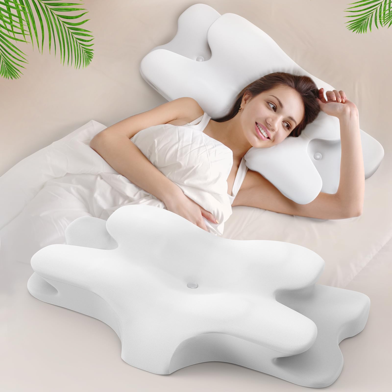 Amazon.com: DONAMA Cervical Pillow for Sleeping, Contour Memory Foam ...