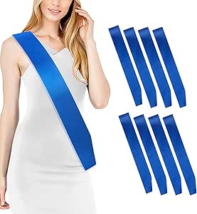 Amazon.com: 8 Pcs Satin Sash Set - Royal Blue, Bride To Be, Plain, DIY ...
