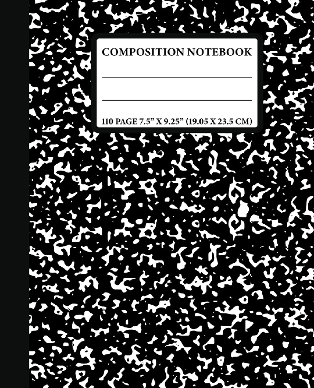 Composition Notebook: Black and White Marble Style Wide Ruled, Lined ...
