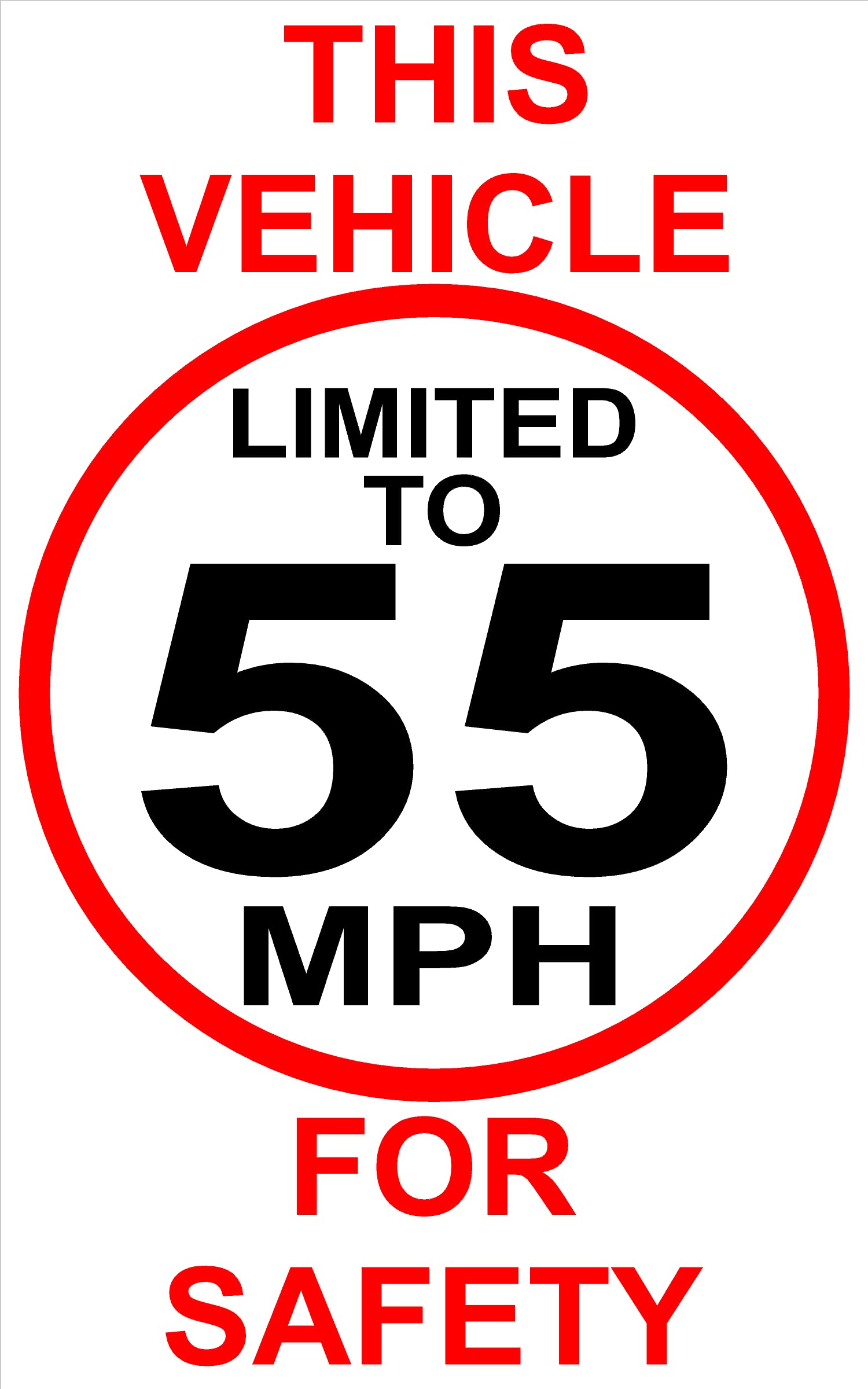 Amazon.com: This Vehicle Limited to 55 MPH for Safety Decal. 9X12. 5 ...