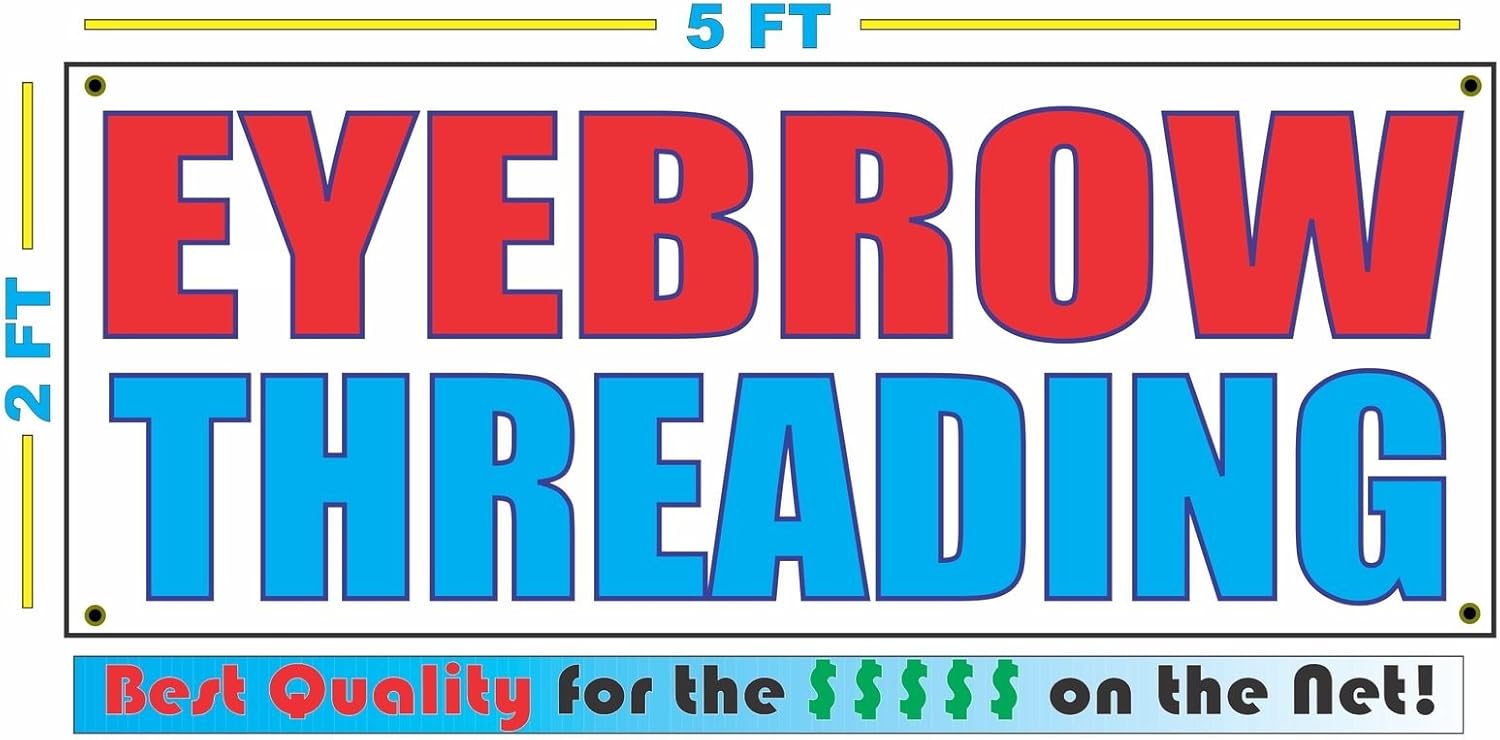 Amazon.com : Eyebrow Threading 2x5 Banner Sign : Office Products