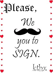 Amazon.com : ASL Classroom Poster - We "Mustache" You to Sign! : Office ...