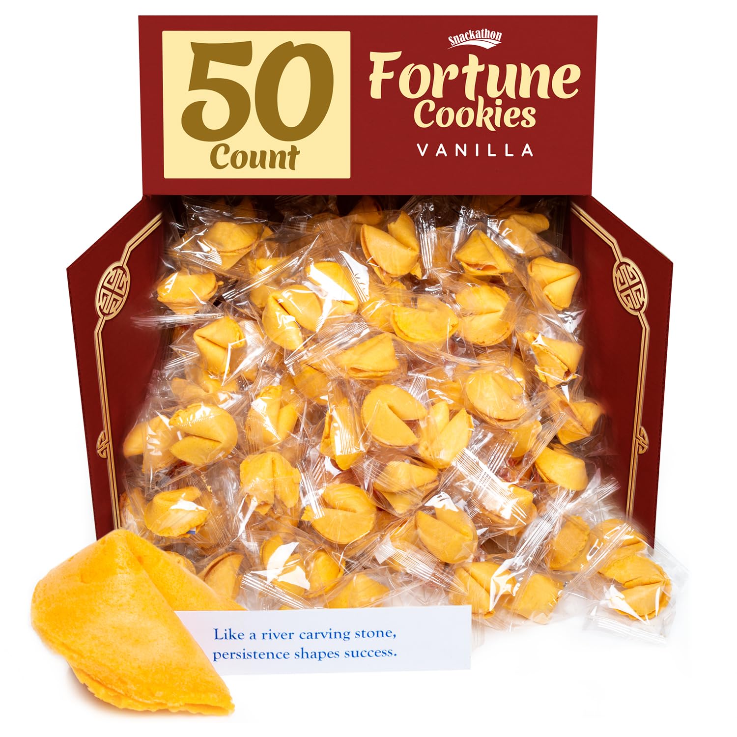 Amazon.com: Snackathon Fortune Cookies, Individually Wrapped, Bulk Pack, Premium USA Made (50 ...