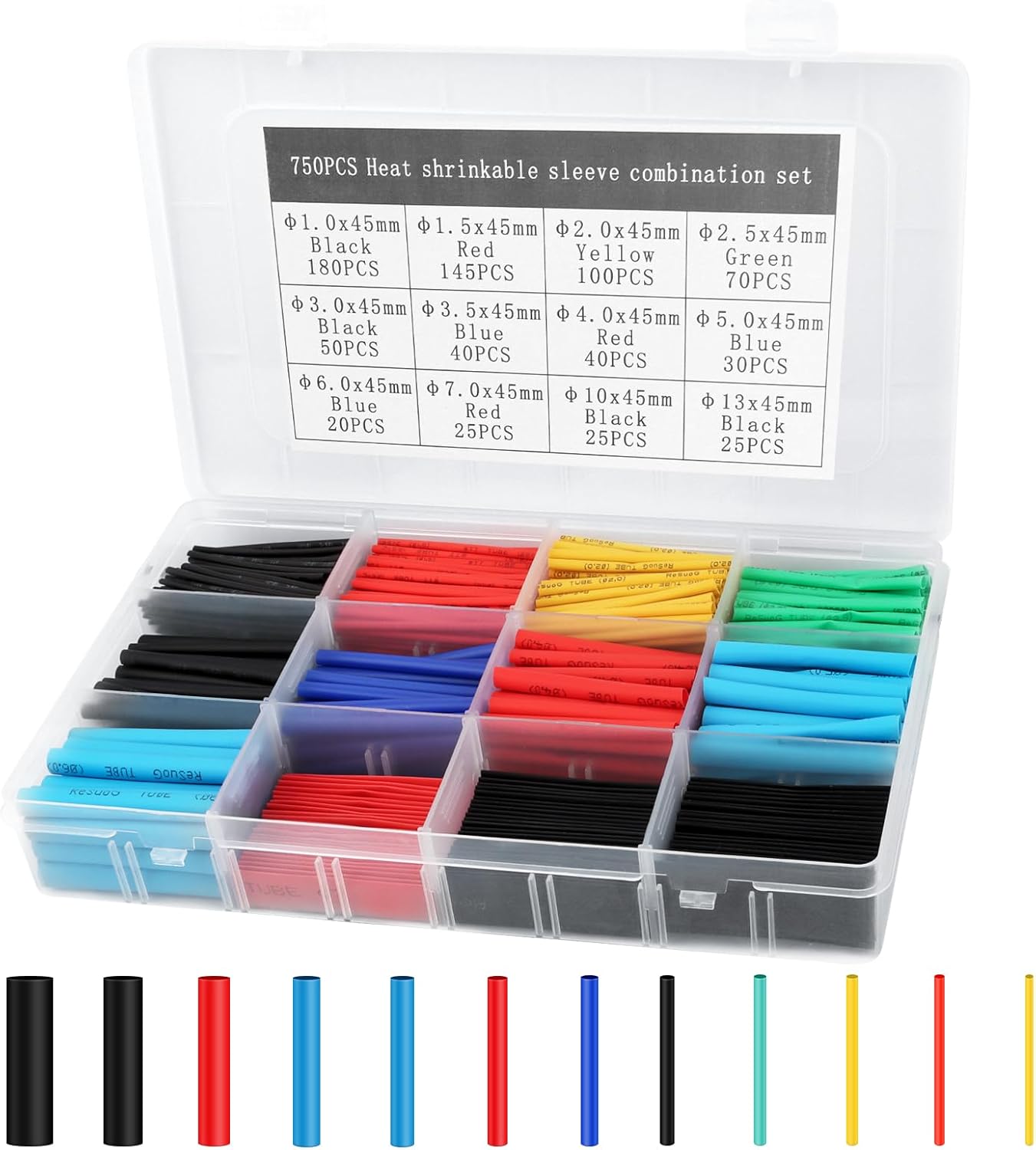 JOPHEK Schrumpfschlauch Set, Schrumpfschläuche 2:1 Verhältnis - Schrumpfschlauch Sortiment ...