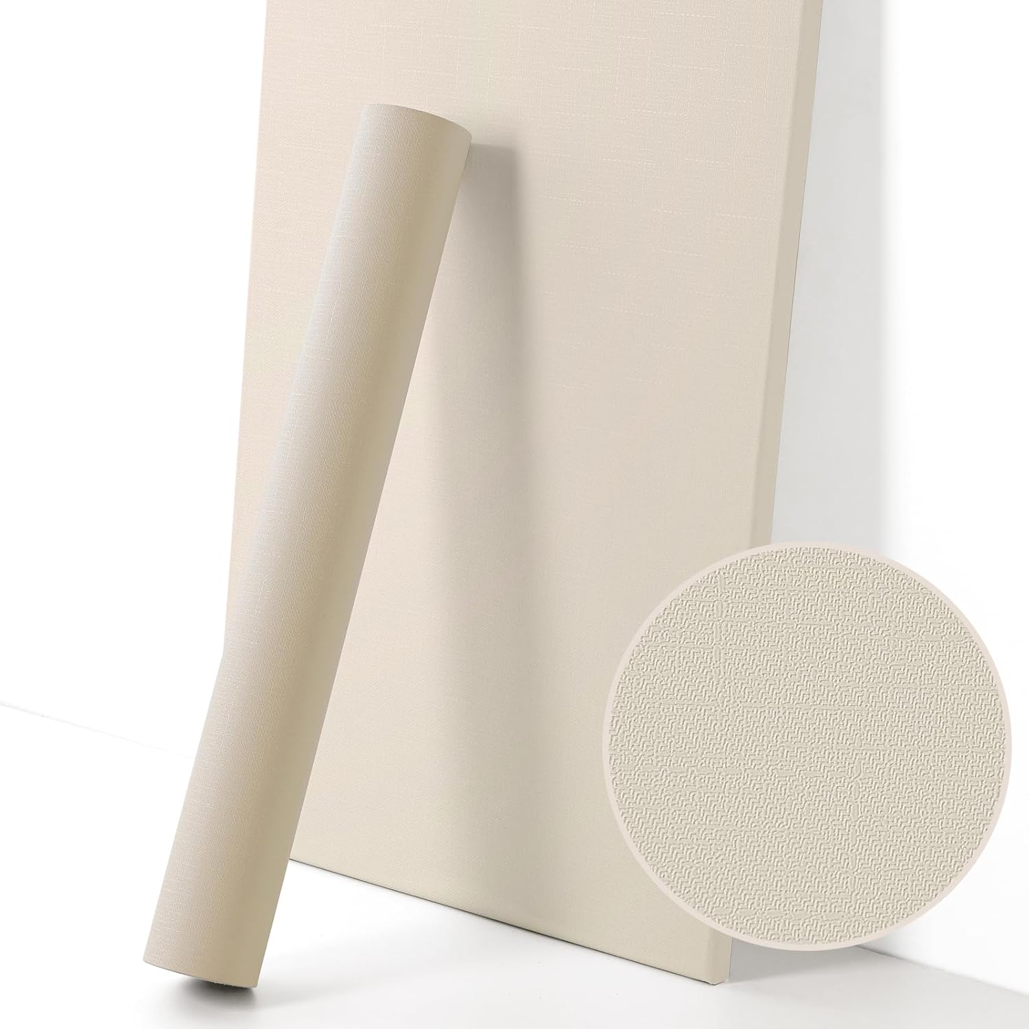 Amiya Cream Peel and Stick Wallpaper Solid Color Textured Contact Paper ...