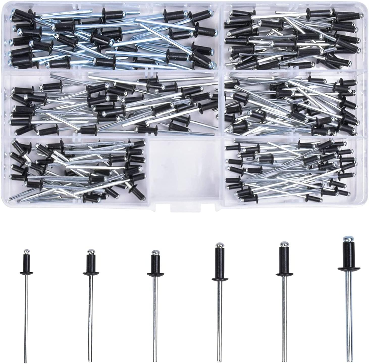 180 Pezzi Kit rivetti ciechi neri Alluminio rivetti ciechi Rivetto ...