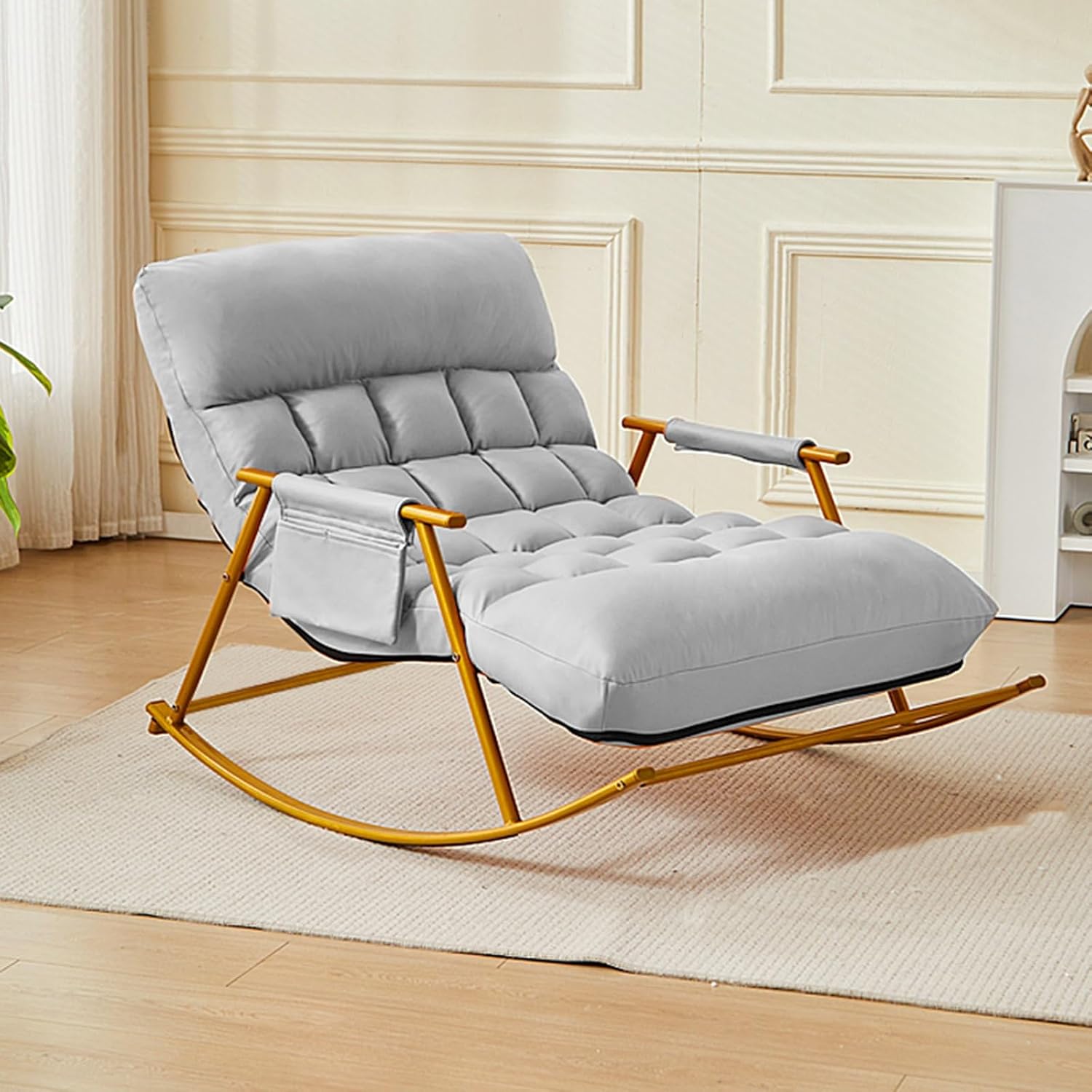 Amazon.com: Rocking chair nursery,Padded High Back Folding Rocker Side ...