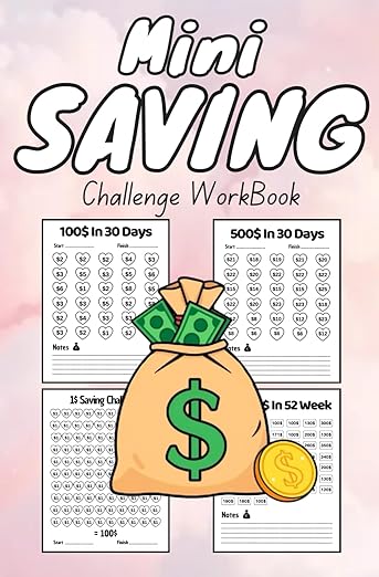 Amazon.com: Mini Saving Challenge Workbook: Savings Tracker Journal ...
