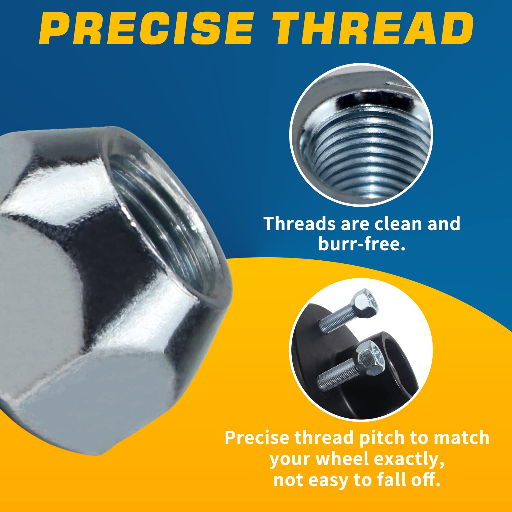 Snapklik.com : 10pcs 1/2-20 Trailer Lug Nuts, Wheel 509 Lug Nut Hub ...