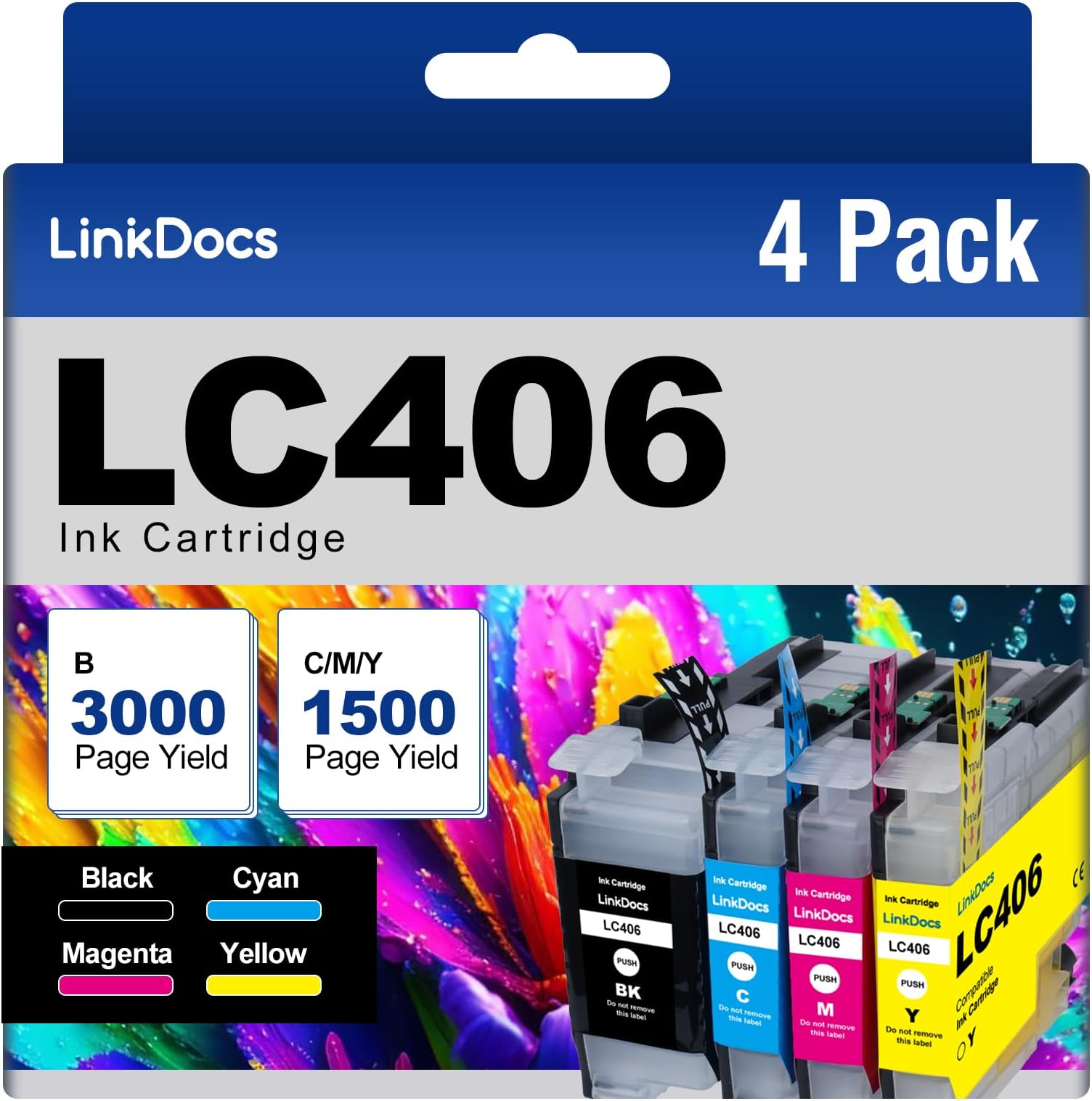 Amazon.com: LinkDocs LC406 Ink Cartridges for Brother Printer ...