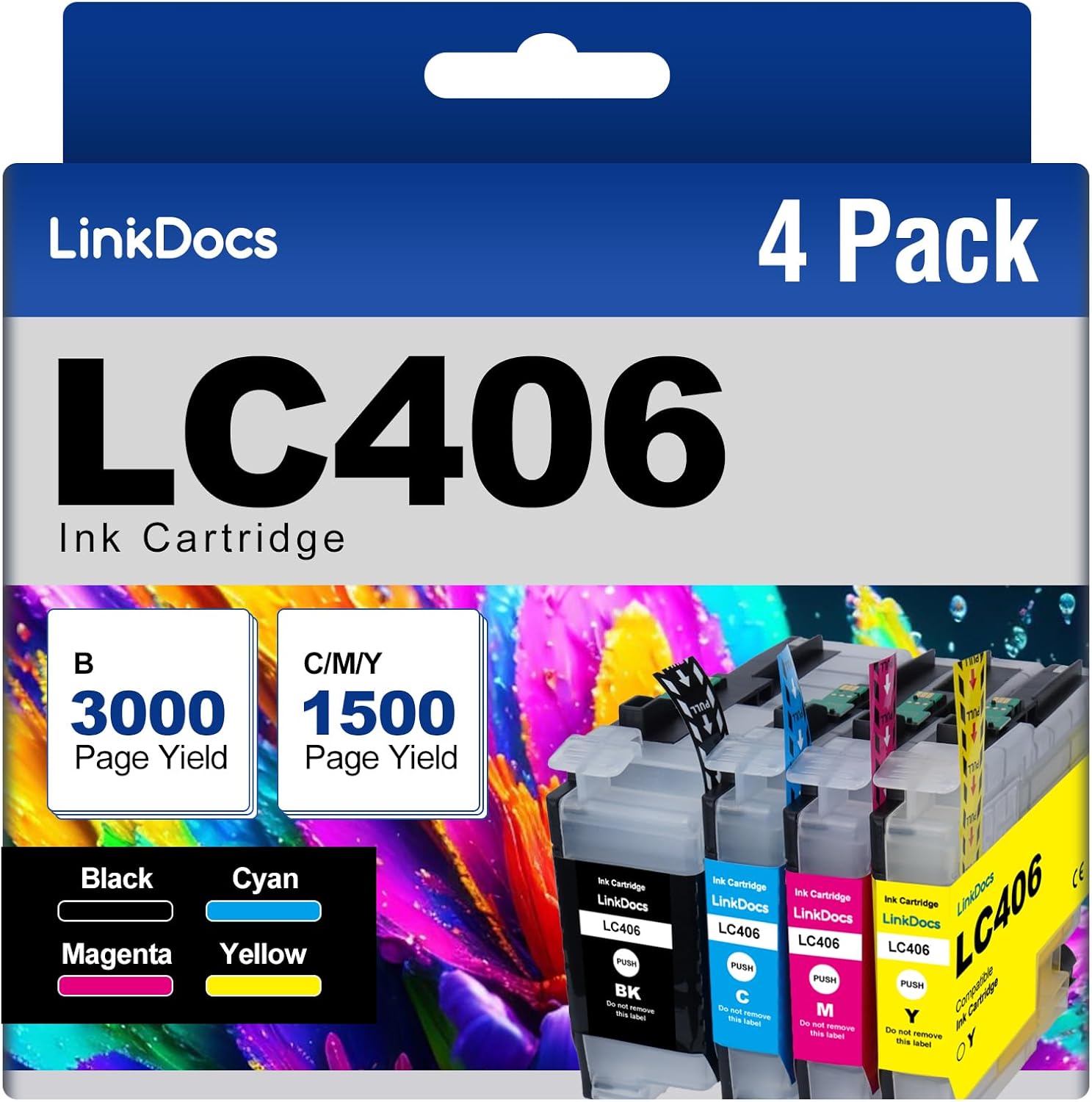 Amazon.com: LinkDocs LC406 Ink Cartridges for Brother Printer ...
