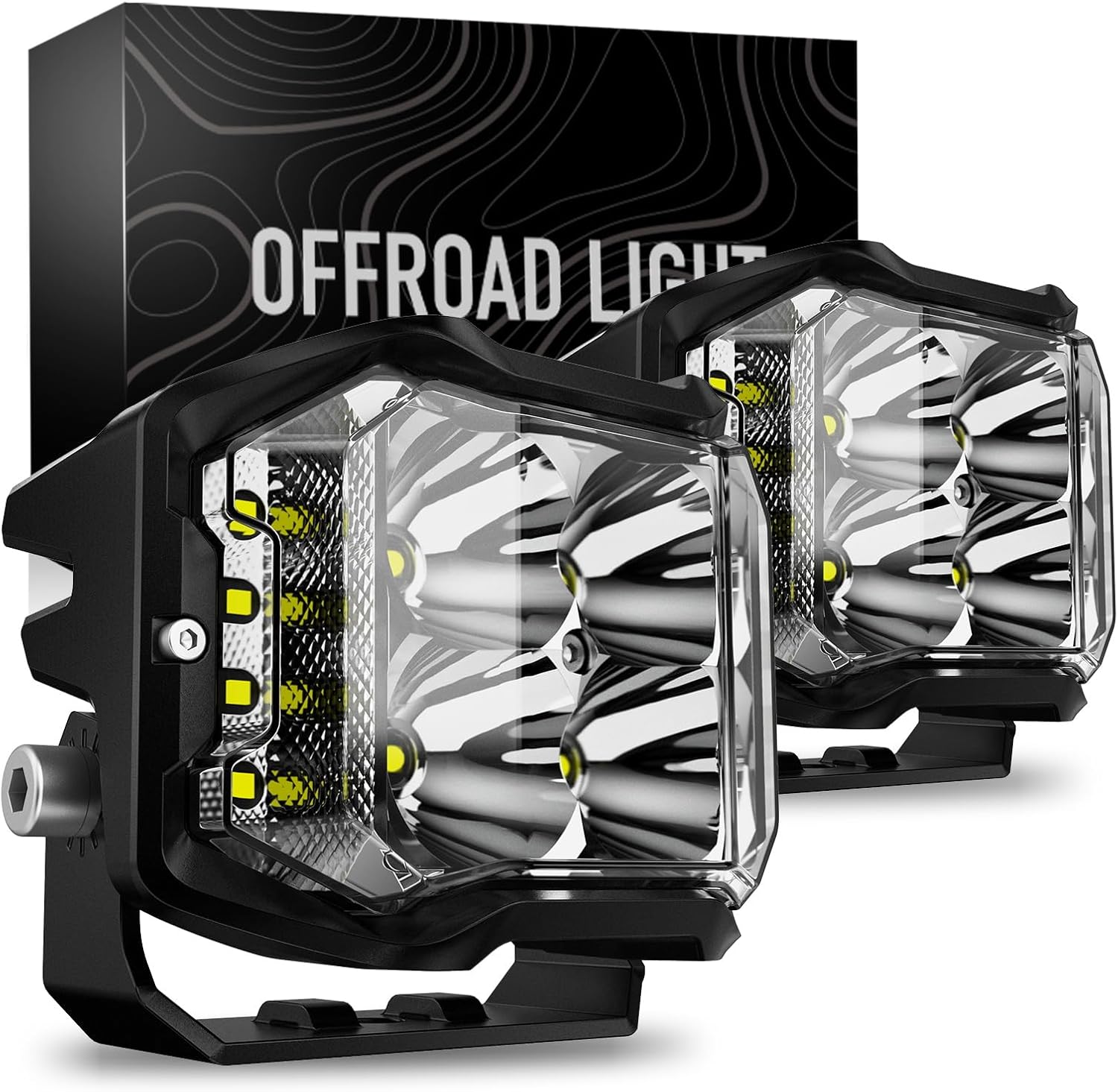 Amazon.com: NOVSIGHT 4 Inch LED Pod Lights, 184W 21600LM Cube LED Off ...