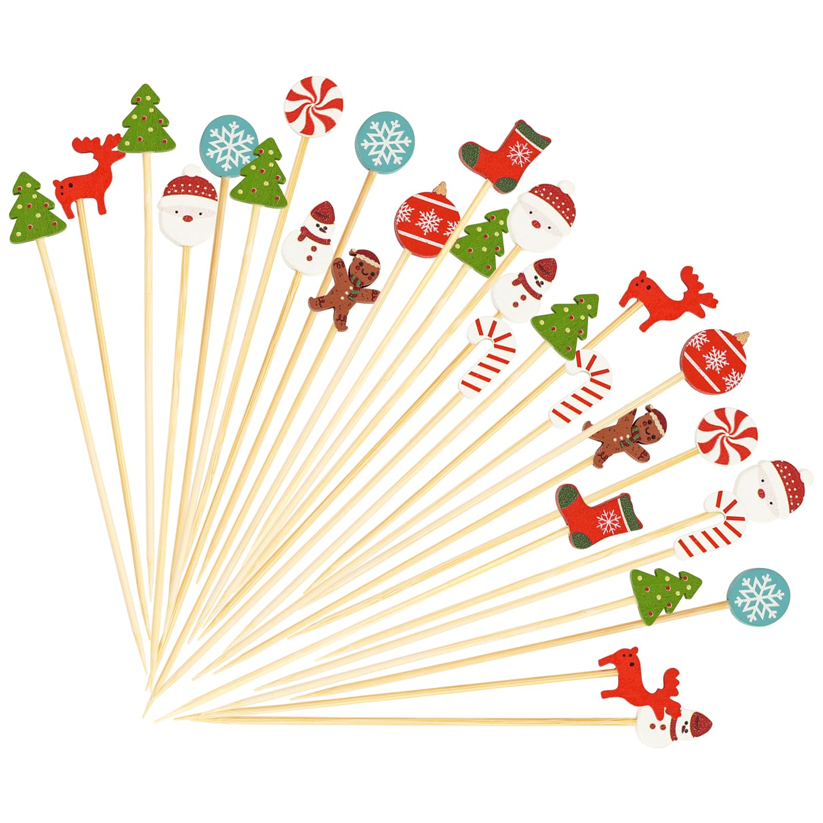 Amazon.com | 100PCS Christmas Cocktail Picks 4.7 Inch, Fancy Toothpicks ...