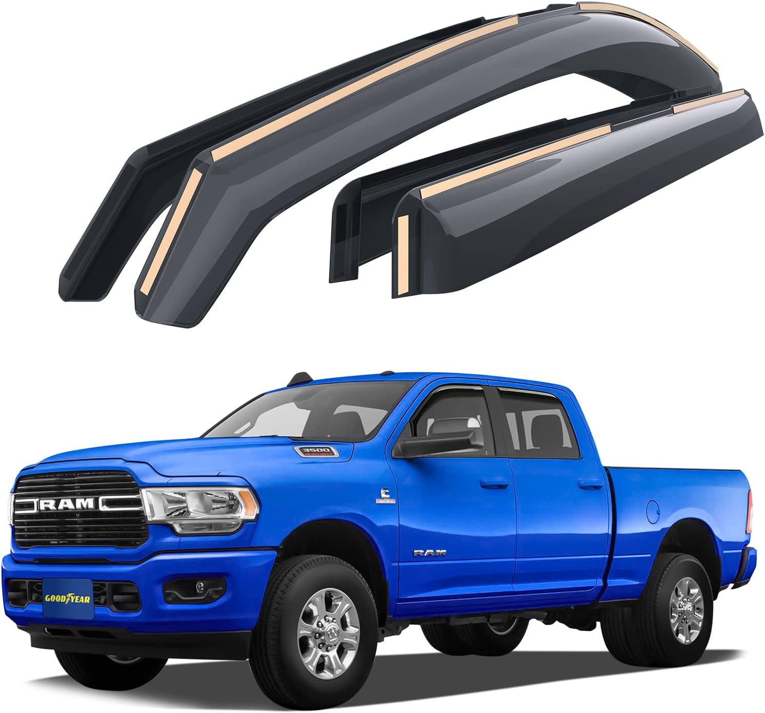 Amazon.com: ProCaps in-Channel Side Window Rain Guards for 2019-2024 ...