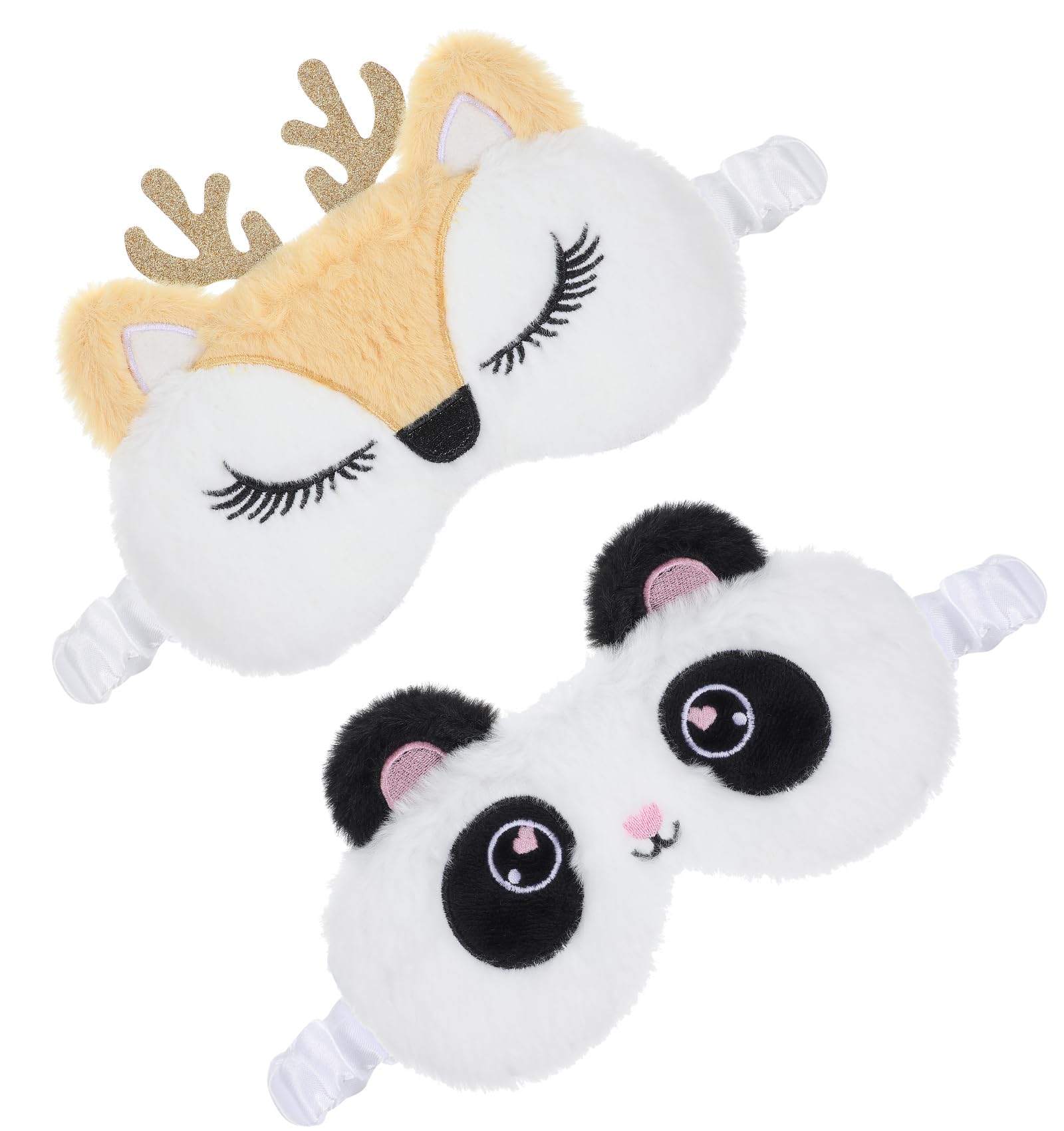 Amazon.com: Girls Sleep Mask, 2PCS Fluffy Eye Mask, Cooling Eye Mask ...