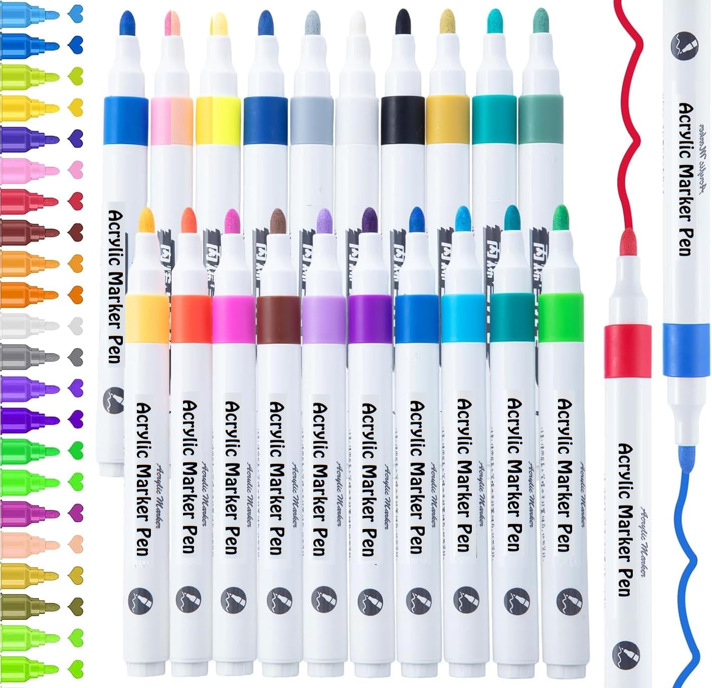 ART WALKER Acrylic Paint Marker Pen, Metallic Colors Medium Point Tip ...
