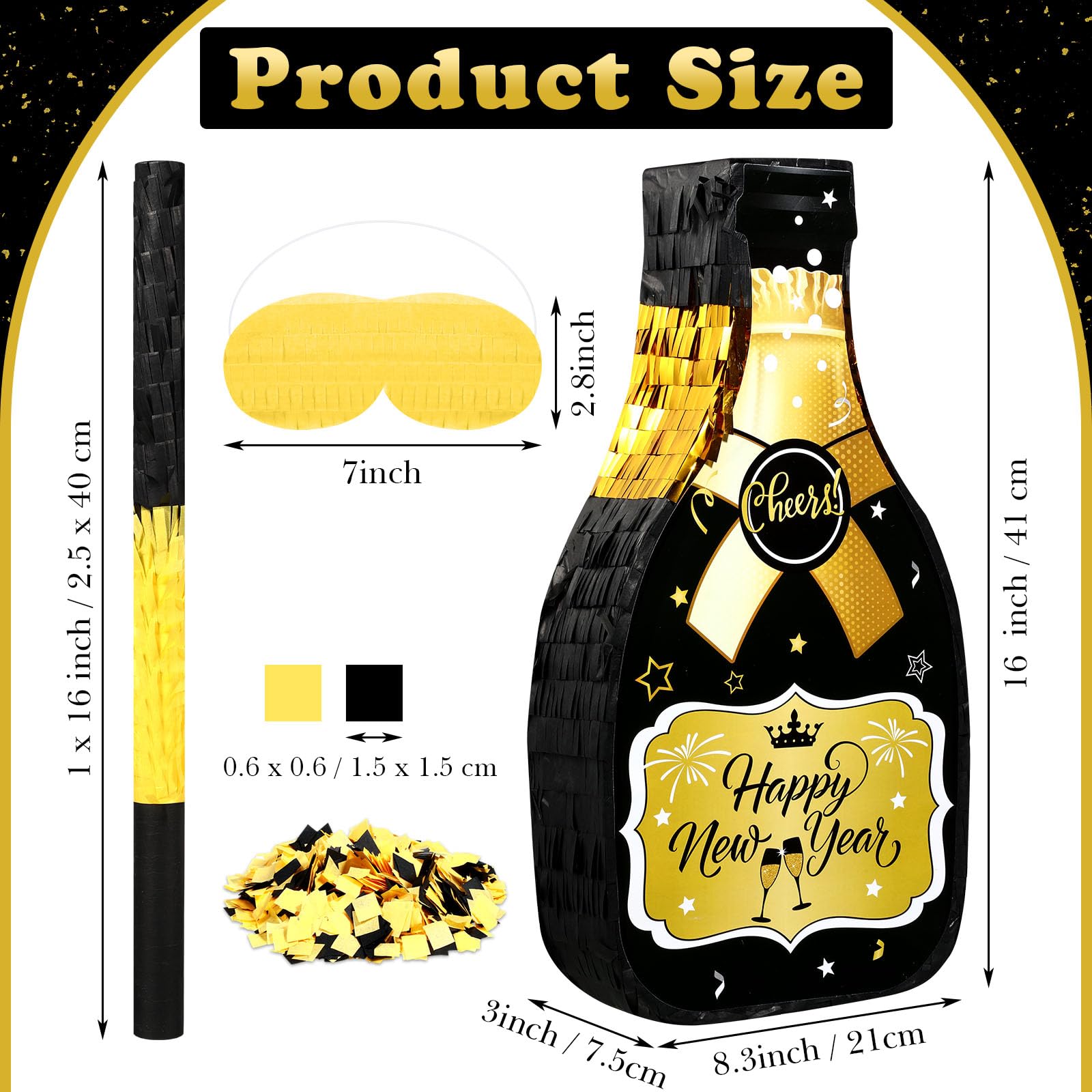 Snapklik.com : Capoda Happy New Year Champagne Pinata Set 16 X 8.3 X 3 ...