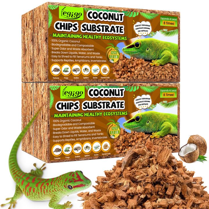 Snapklik.com : 4 Pack Coconut Chip Substrate For Reptiles, Natural Coco ...