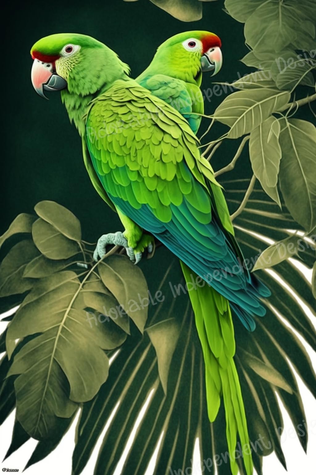 Pintura De Loro Verde