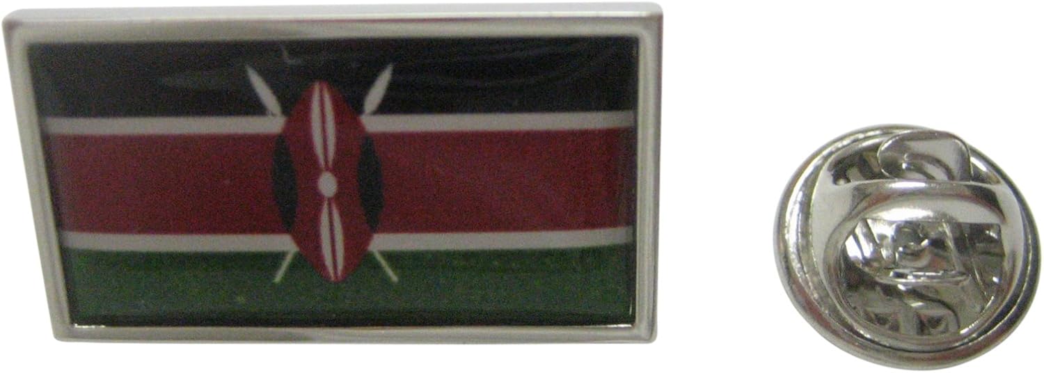 Amazon.com: Kiola Designs Kenya Flag Lapel Pin: Clothing, Shoes & Jewelry