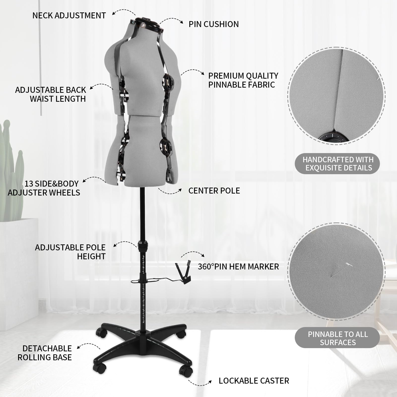 Snapklik.com : PDM WORLDWIDE Adjustable Dress Form Mannequin For Sewing ...