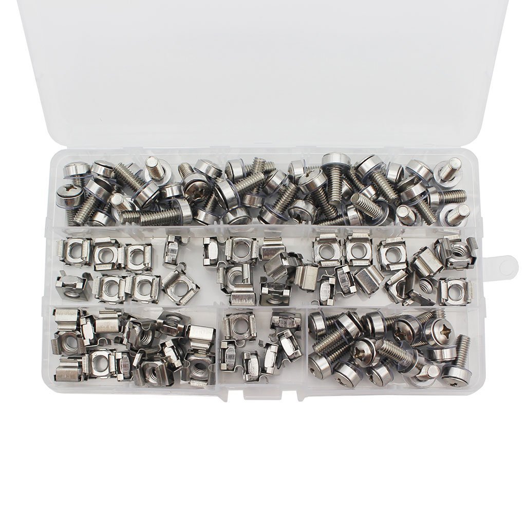 Amazon.com: Raogoodcx 50 Sets M6 Square Hole Hardware Cage Nuts ...