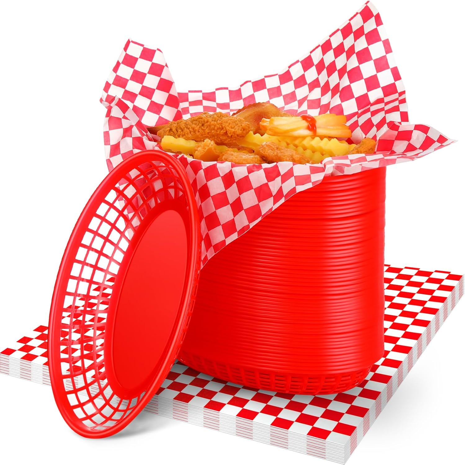 Amazon.com: Uiifan 436 Pcs Food Supplies 36 Pcs Retro Style Red Fast ...