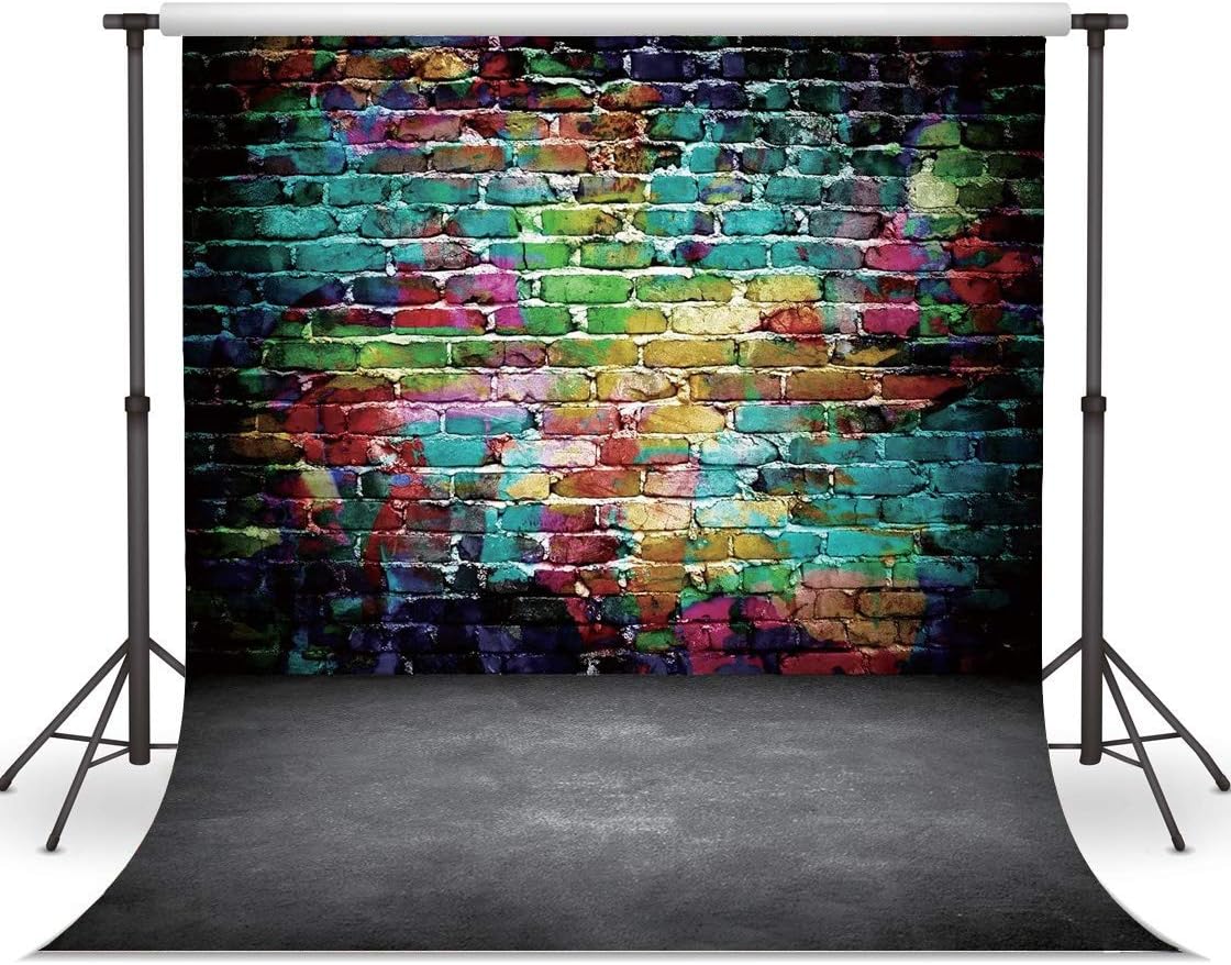 Amazon.com : WOLADA 10X10FT Colorful Brick Wall Wood Floor Vinyl ...