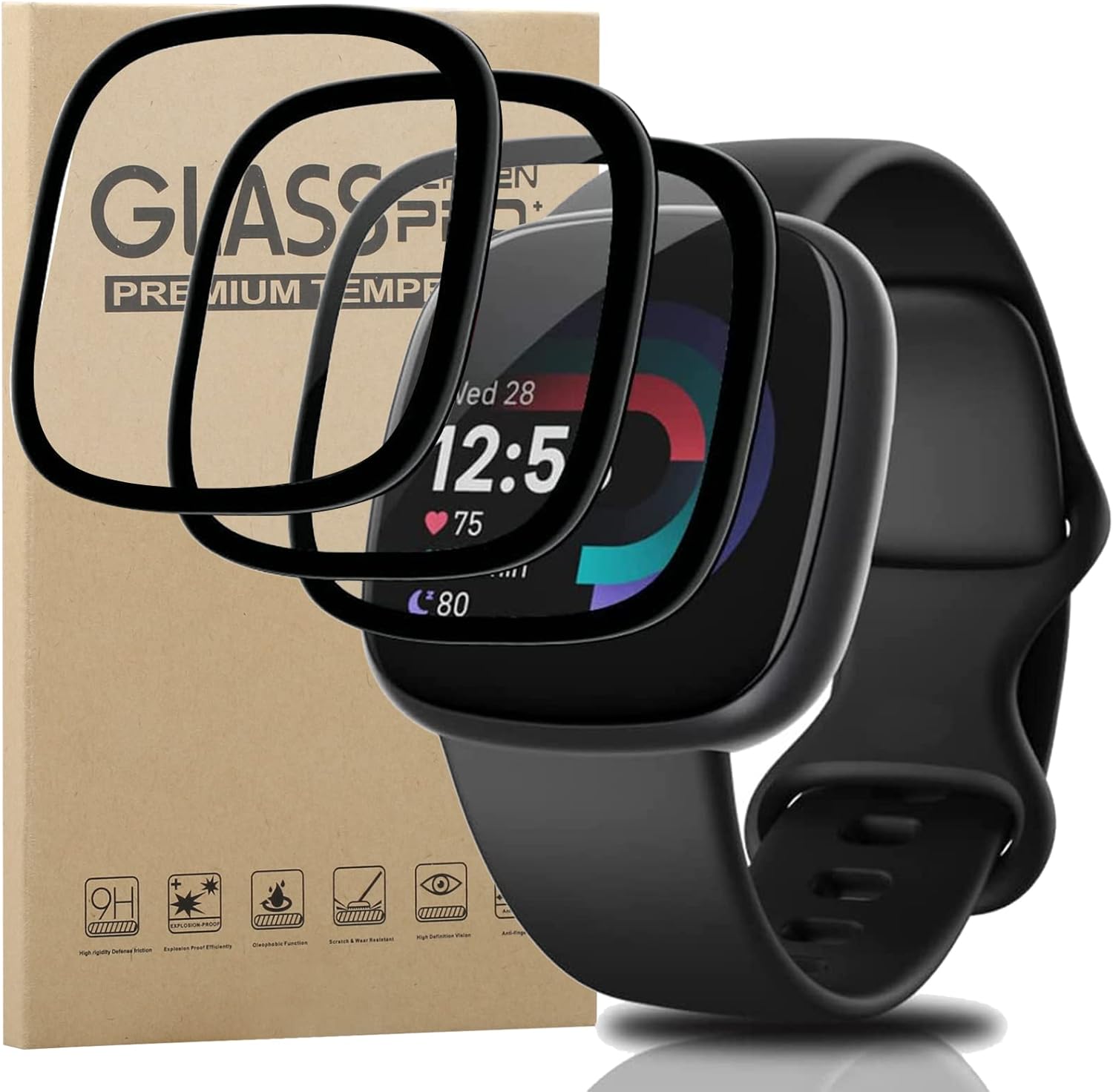 Compatible for Fitbit Versa 4/Fitbit Sense 2 Screen Protector, [3 Pack ...