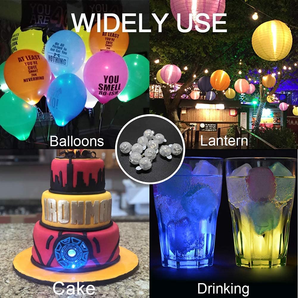 Snapklik.com : JJGoo 100Pcs LED Balloon Lights, Flash Waterproof Round ...