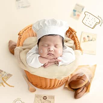 Amazon.com: fornewboy 3 PCS Baby Chef Outfits-Newborn Photography Props ...